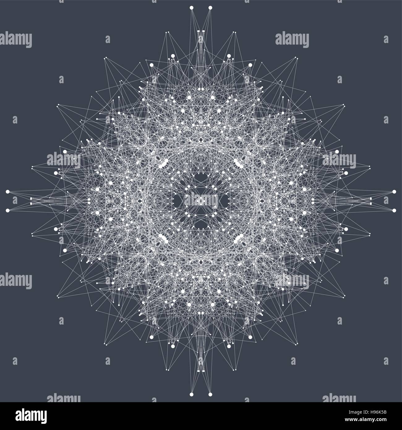 Fractal element with compounds lines and dots. Big data complex. Graphic abstract background ...