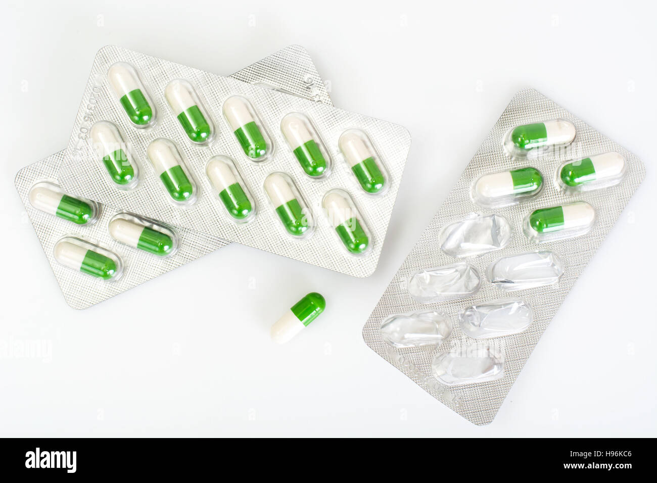Medical Herbal capsules are packaged in blisters. Studio Photo Stock ...