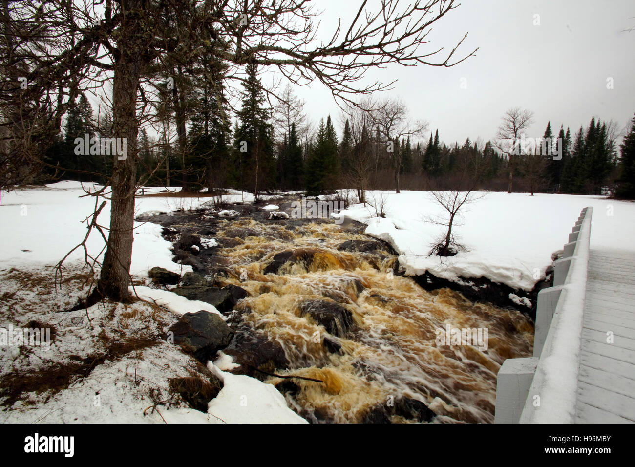 Winter Scene showing the Tioga Creek Stock Photo - Alamy