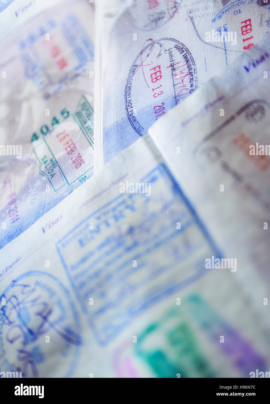 Stamps in passports Stock Photo - Alamy