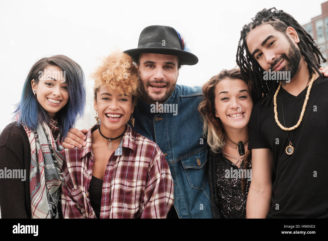 Group of happy friends outdoors Stock Photo - Alamy