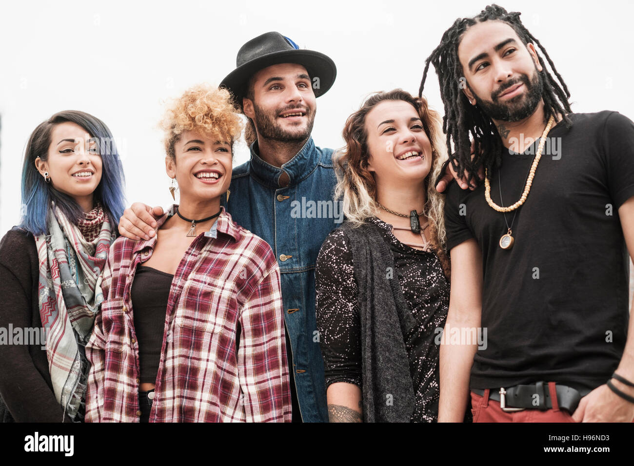 Group of happy friends outdoors Stock Photo - Alamy