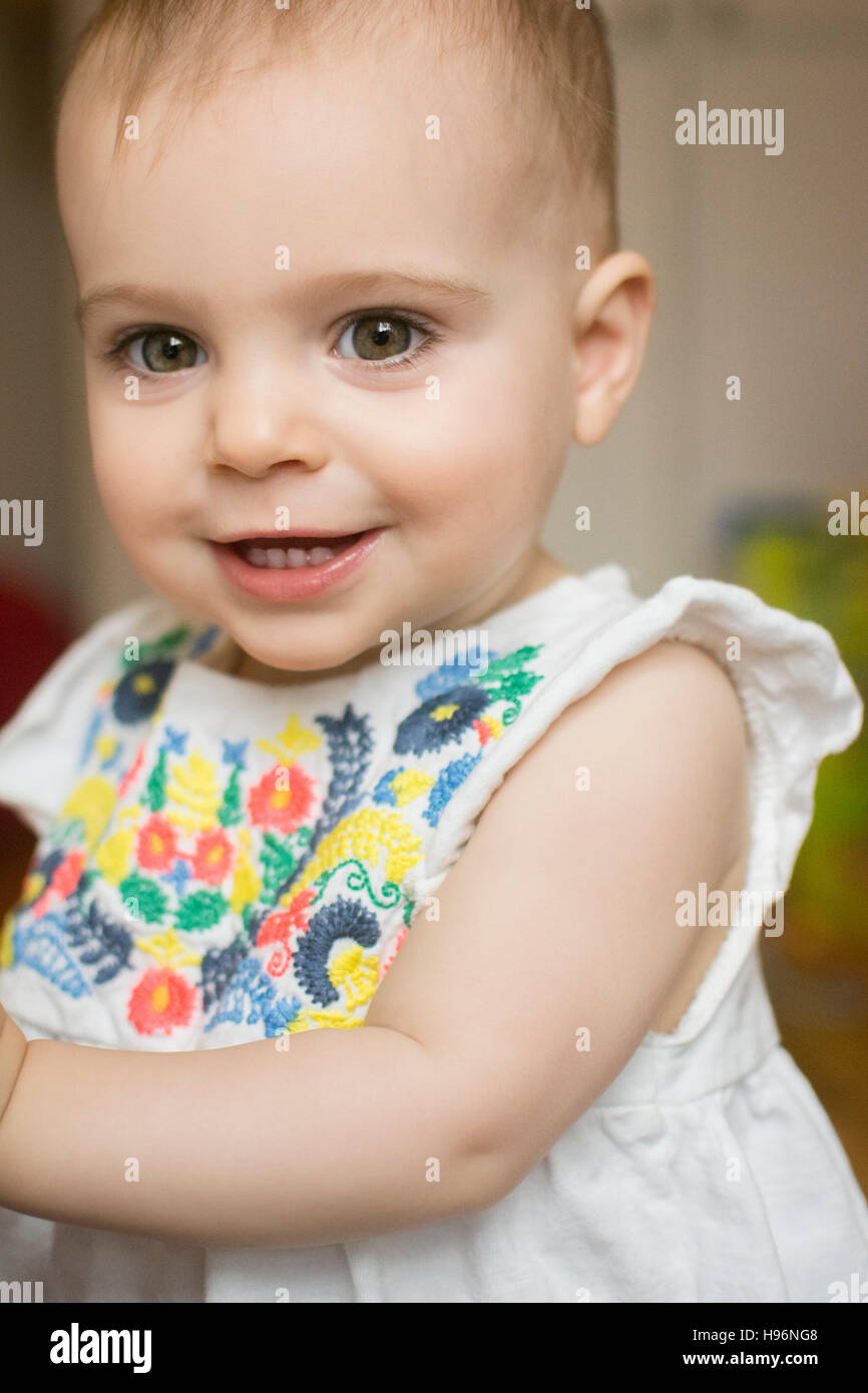 Portrait of baby girl (18-23 months Stock Photo - Alamy