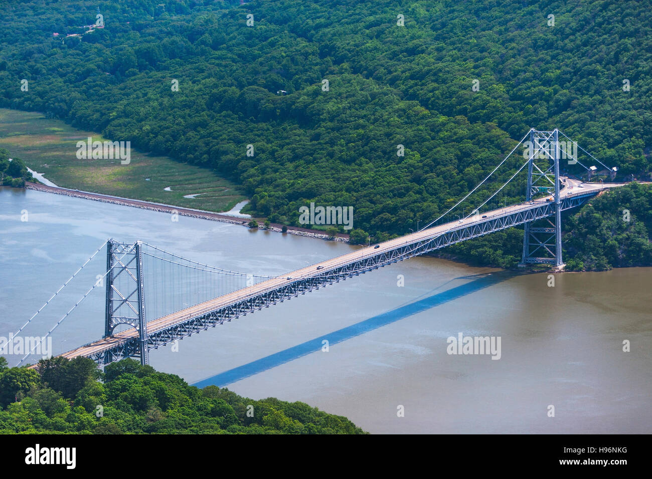 USA, New York State, Bear Mountain Bridge over Hudson river Stock Photo ...