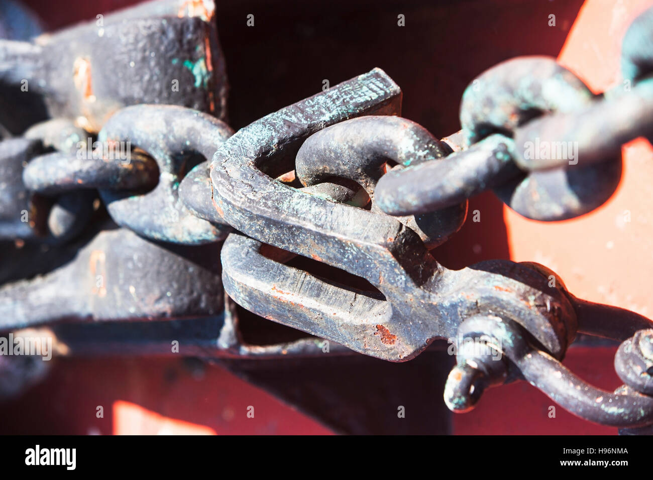Close-up view of chain and hook Stock Photo - Alamy