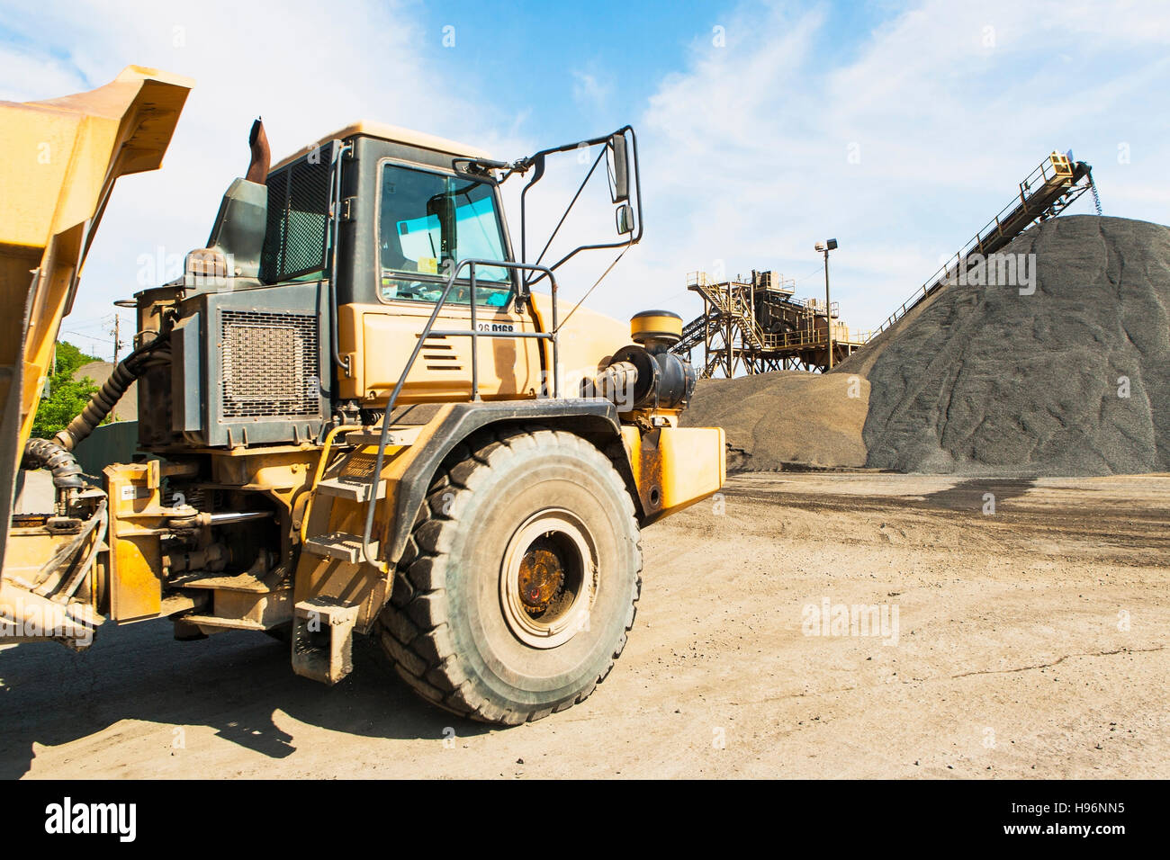 Dump track and heap of gravel Stock Photo - Alamy