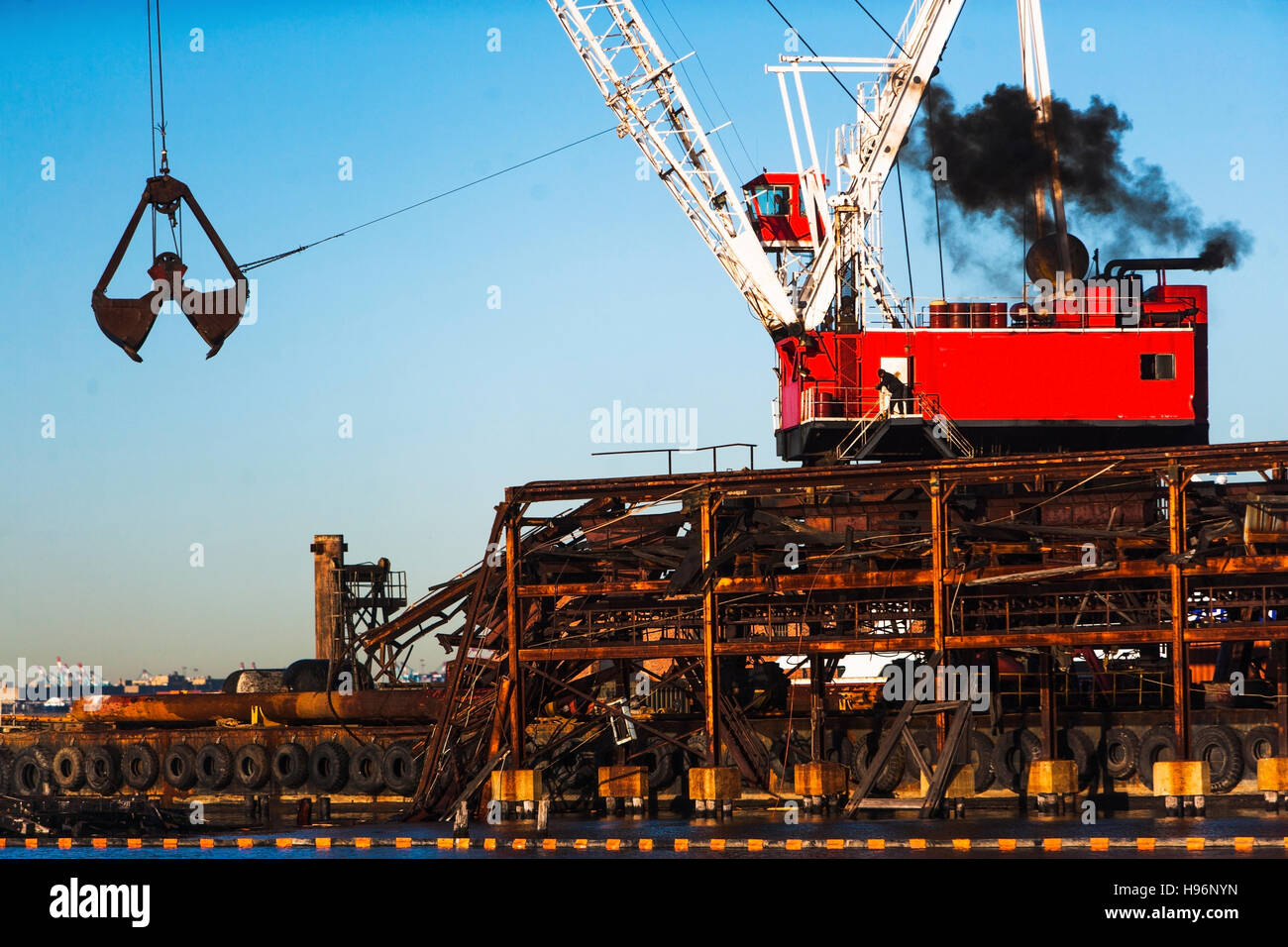 Crane in commercial dock Stock Photo - Alamy