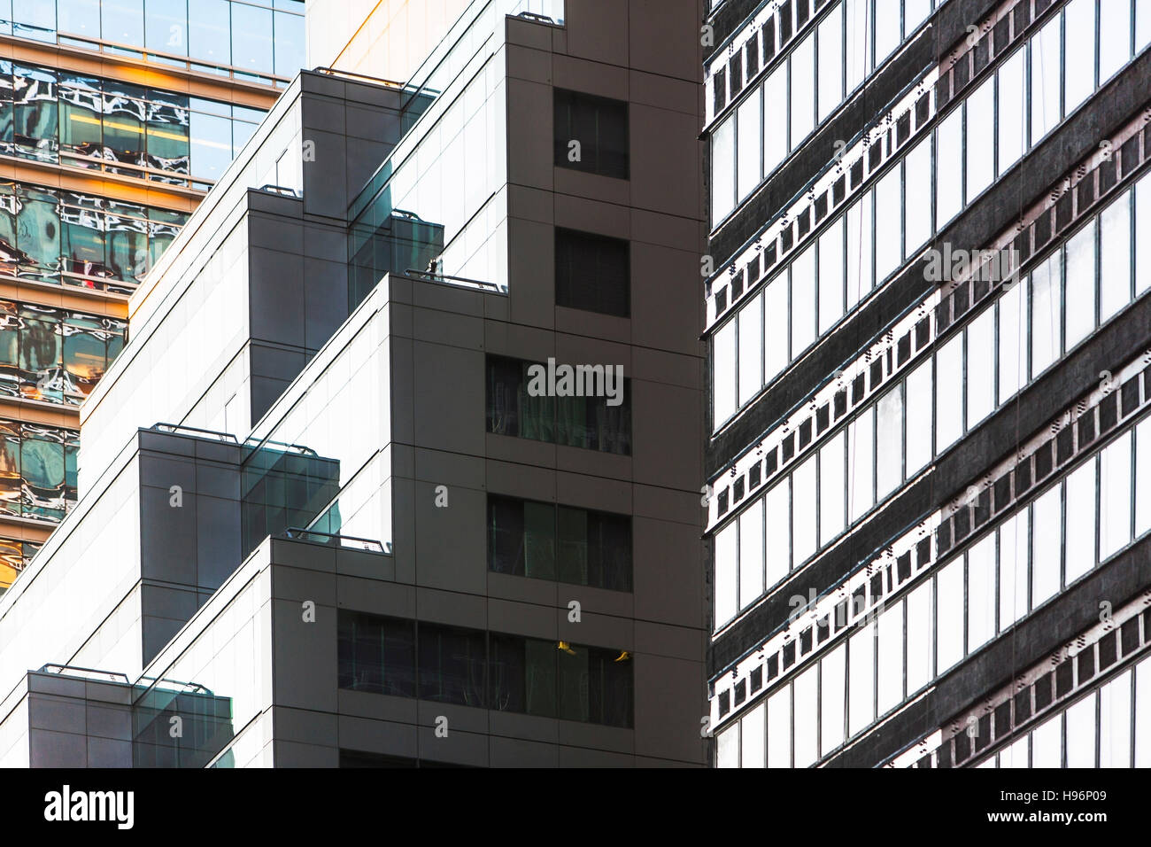 USA, New York State, New York City, Manhattan, Facade of modern ...