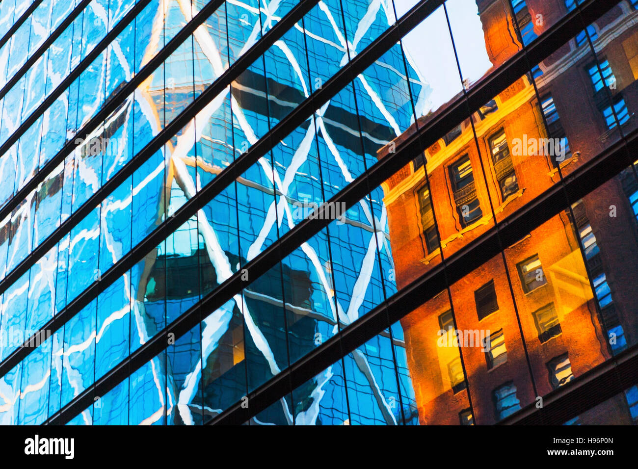 USA, New York, New York City, Glass facade of office building Stock ...