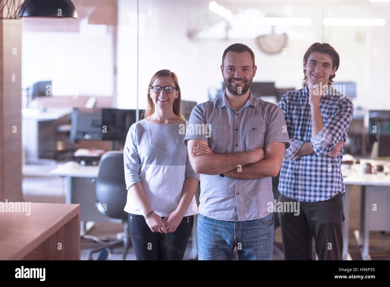 start up business team portrait at modern office interior Stock Photo ...
