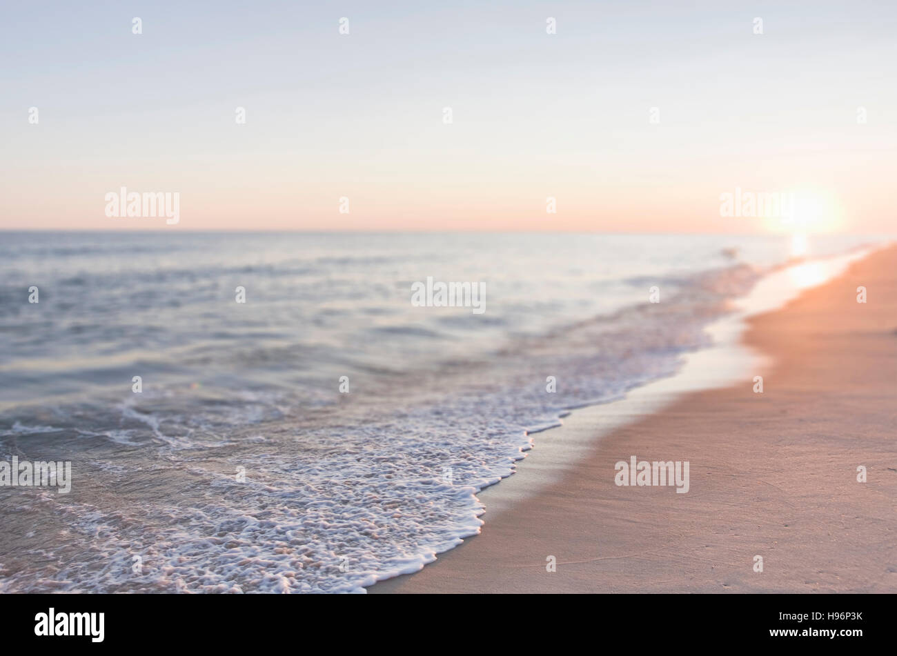 USA, Massachusetts, Nantucket, Cisco Beach, Sunset over sea Stock Photo ...