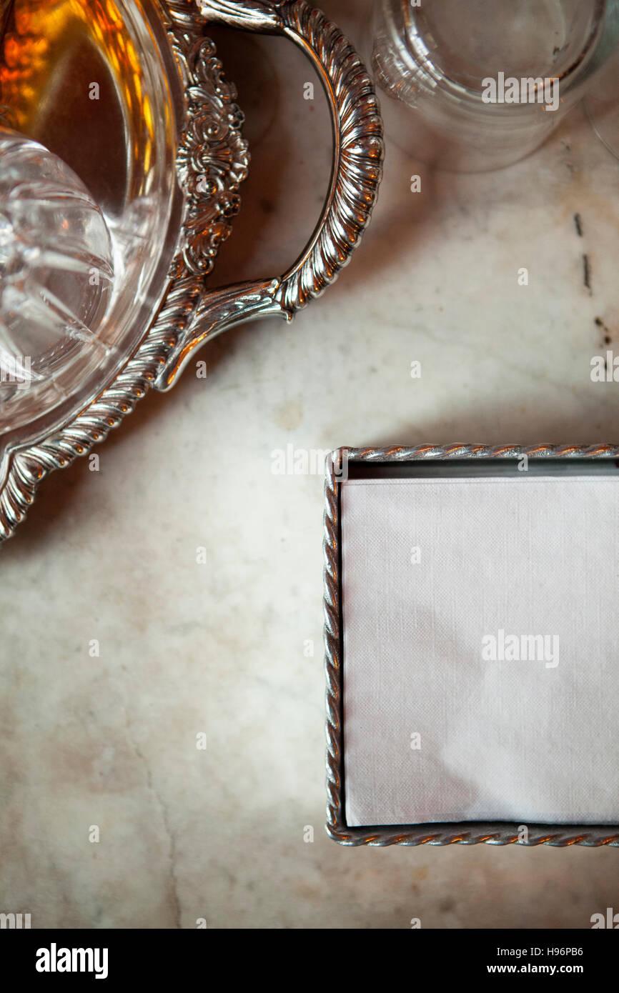 Silverware and glass Stock Photo - Alamy
