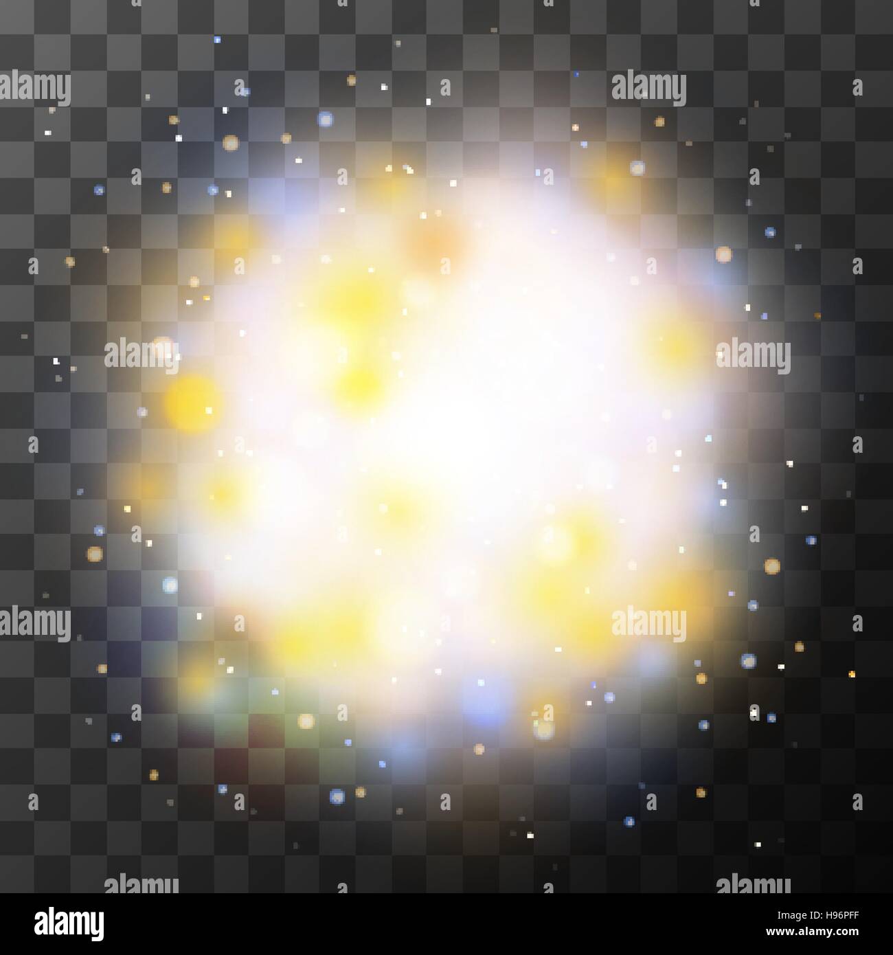 Bright magic light, lighting effect on transparent background Stock ...