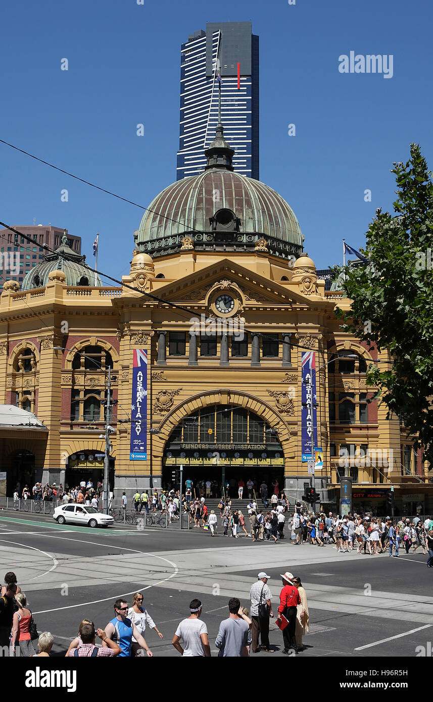 Eureka Tower skyscraper, residential building, in the front the ...