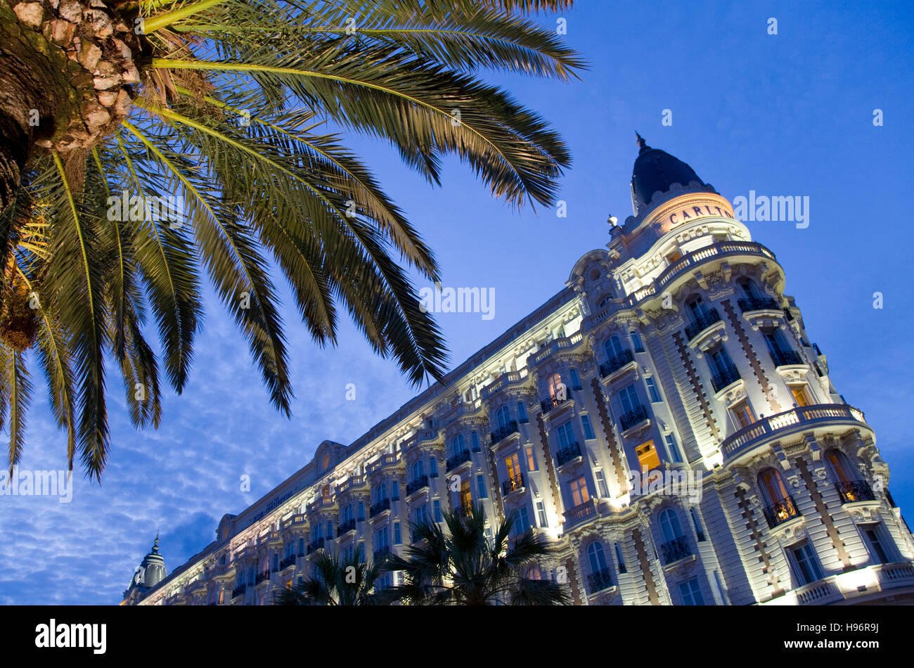 Intercontinental Carlton Hotel in the evening, luxury hotel, Croisette ...