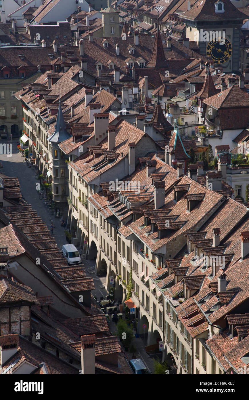 View from the cathedral of the historic centre, Berne, Switzerland ...