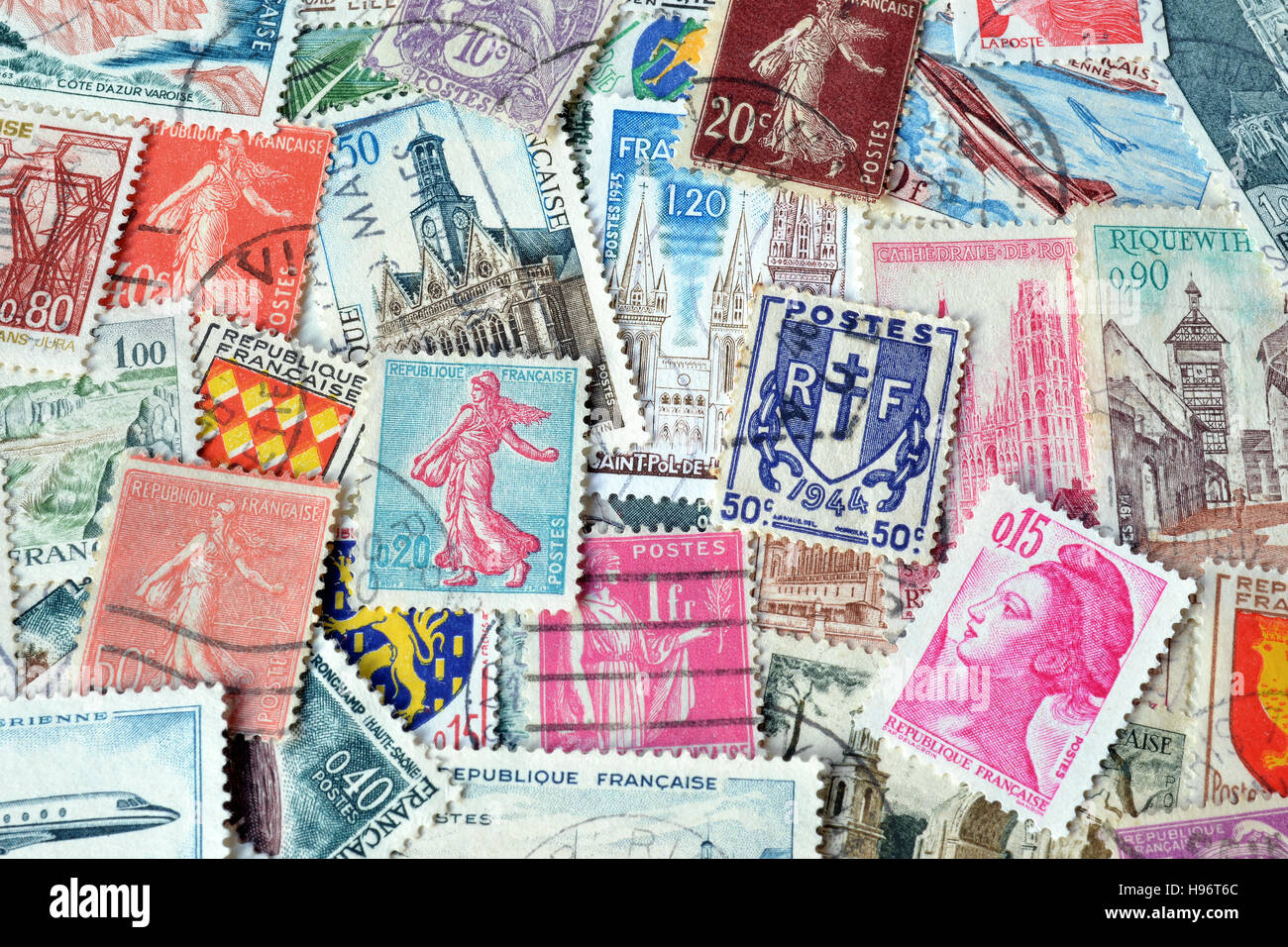 France on stamps Stock Photo - Alamy