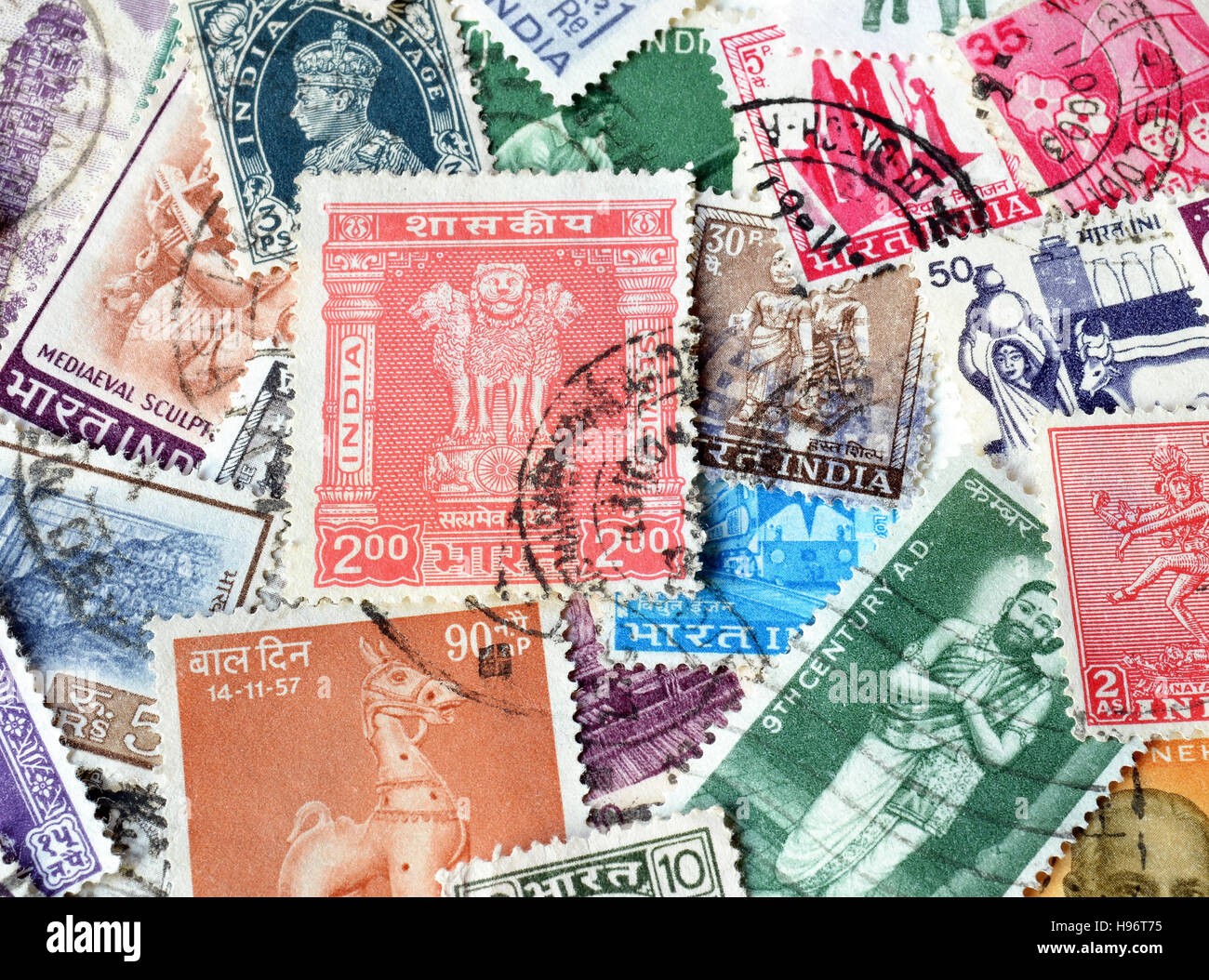 India on stamps Stock Photo - Alamy