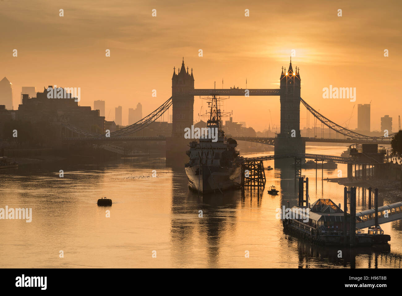 Stunning Autumn Fall sunrise over Tower Bridge and River Thames in ...