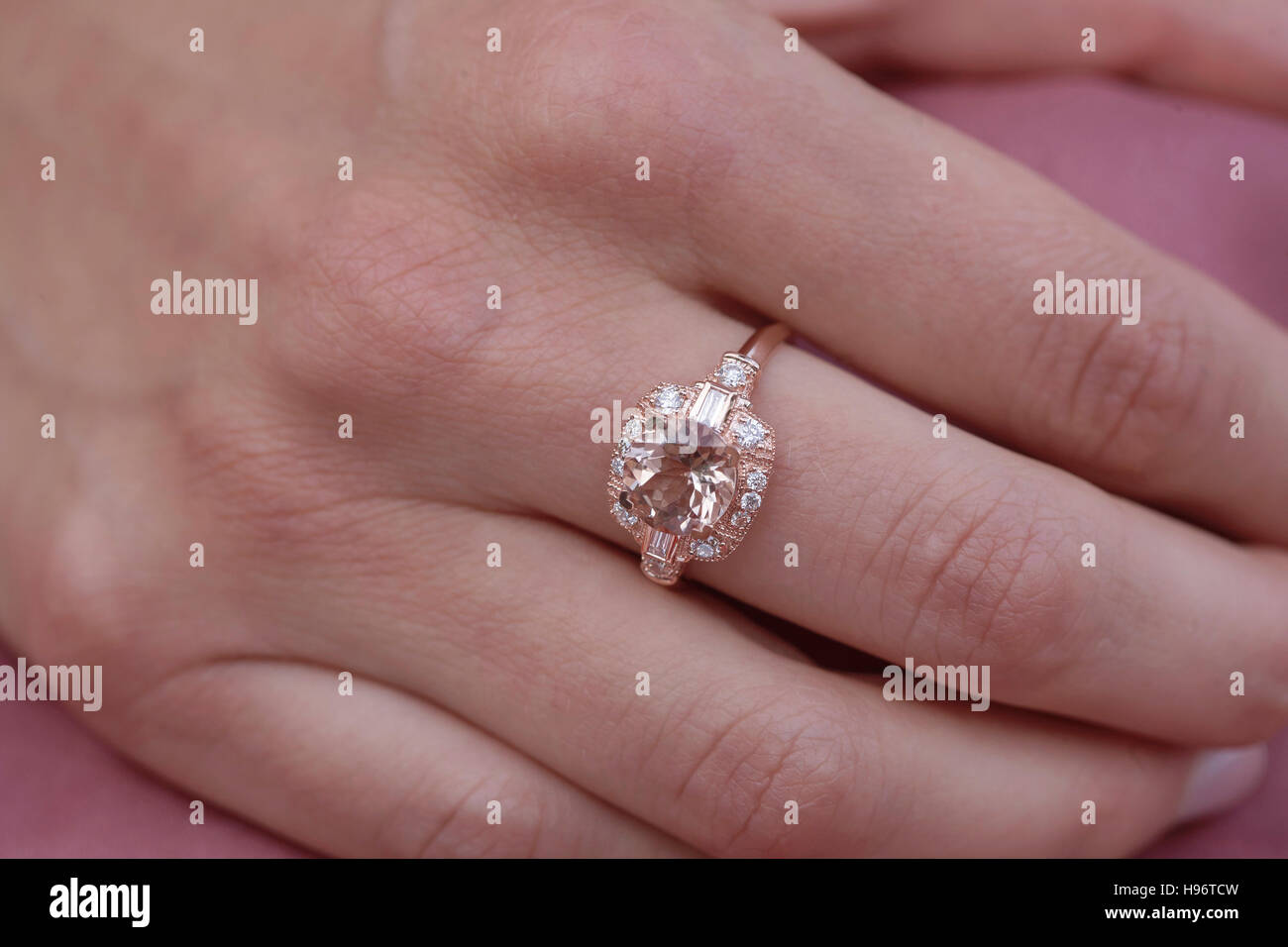 Beautiful luxury ring with gem stone Stock Photo - Alamy