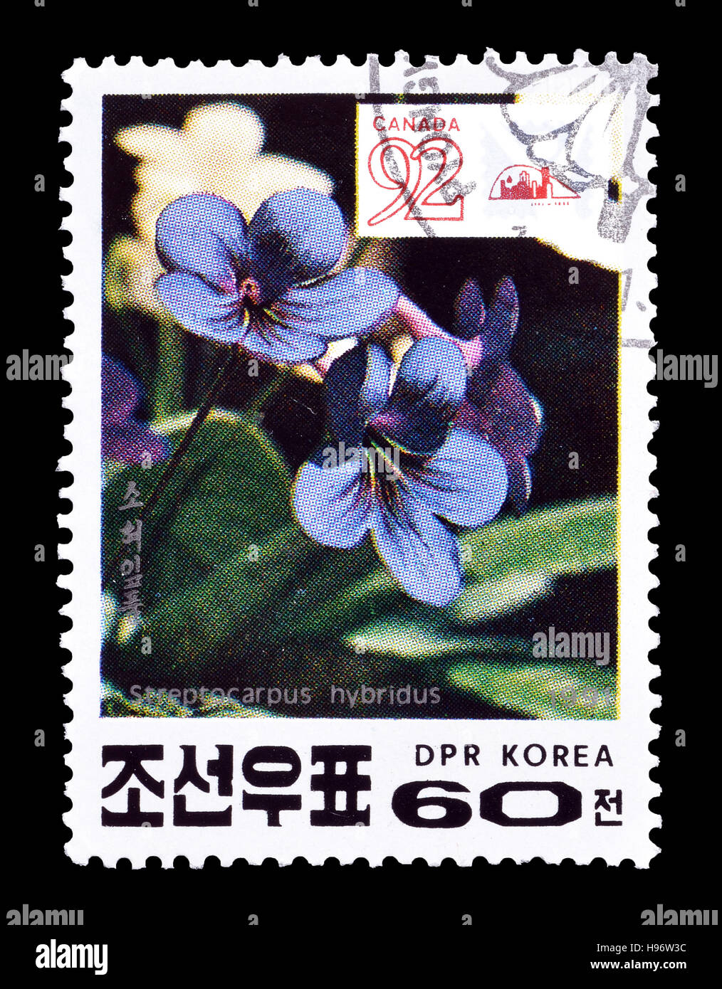 Cancelled postage stamp printed by North Korea, that shows Cape ...