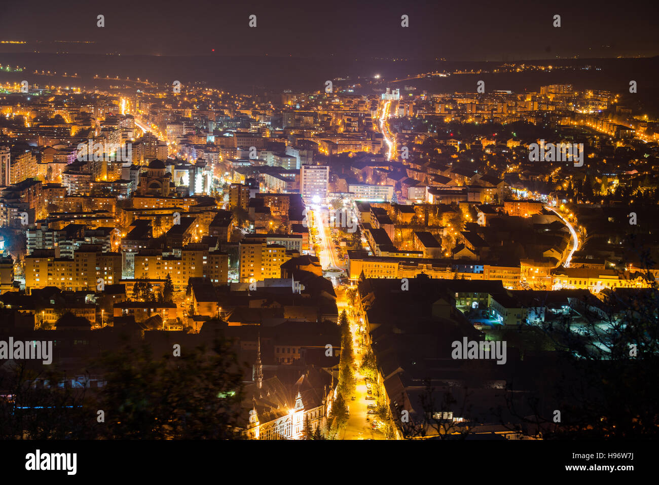 Deva city by night Stock Photo - Alamy