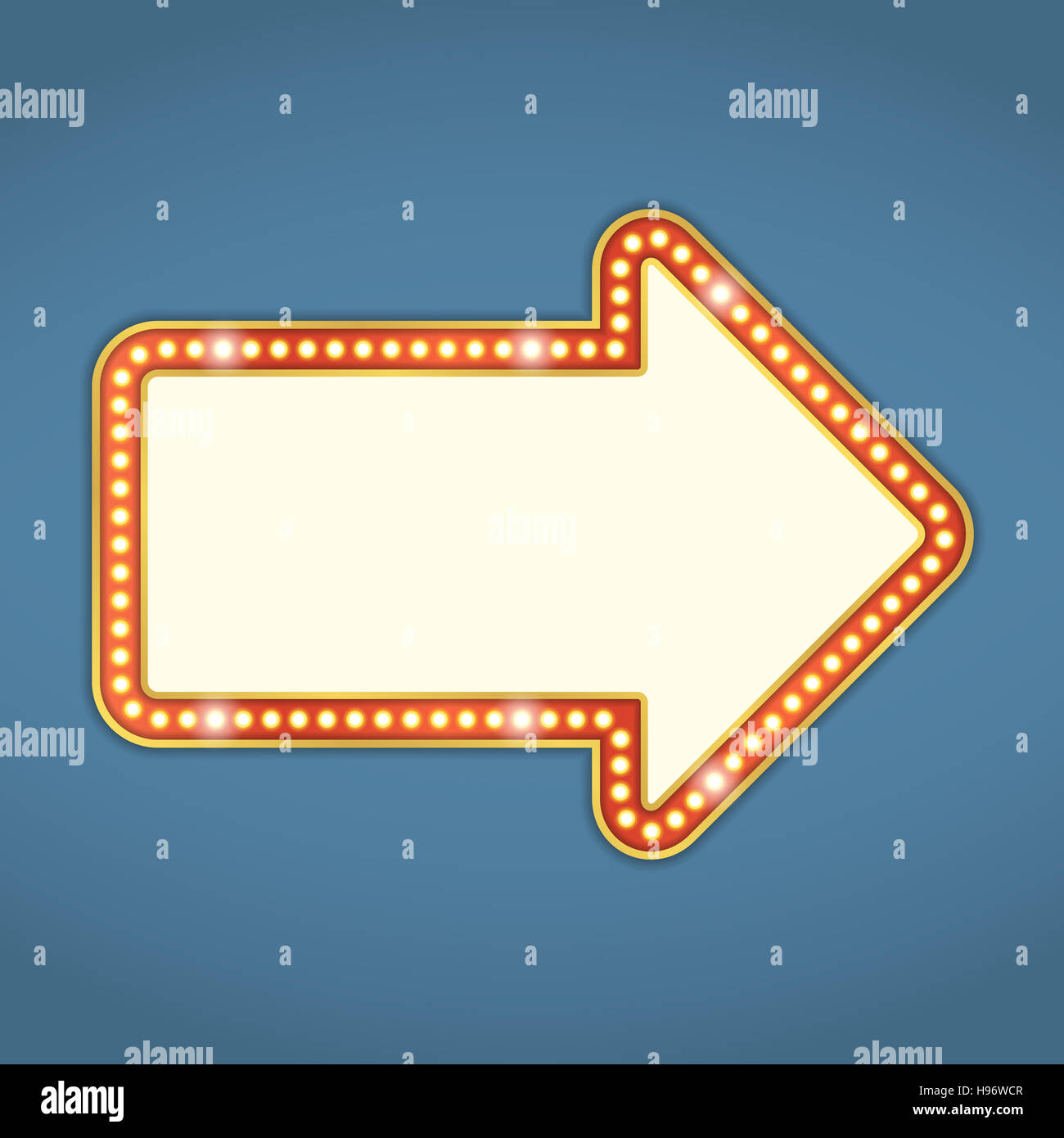 Arrow with retro lights Stock Photo - Alamy