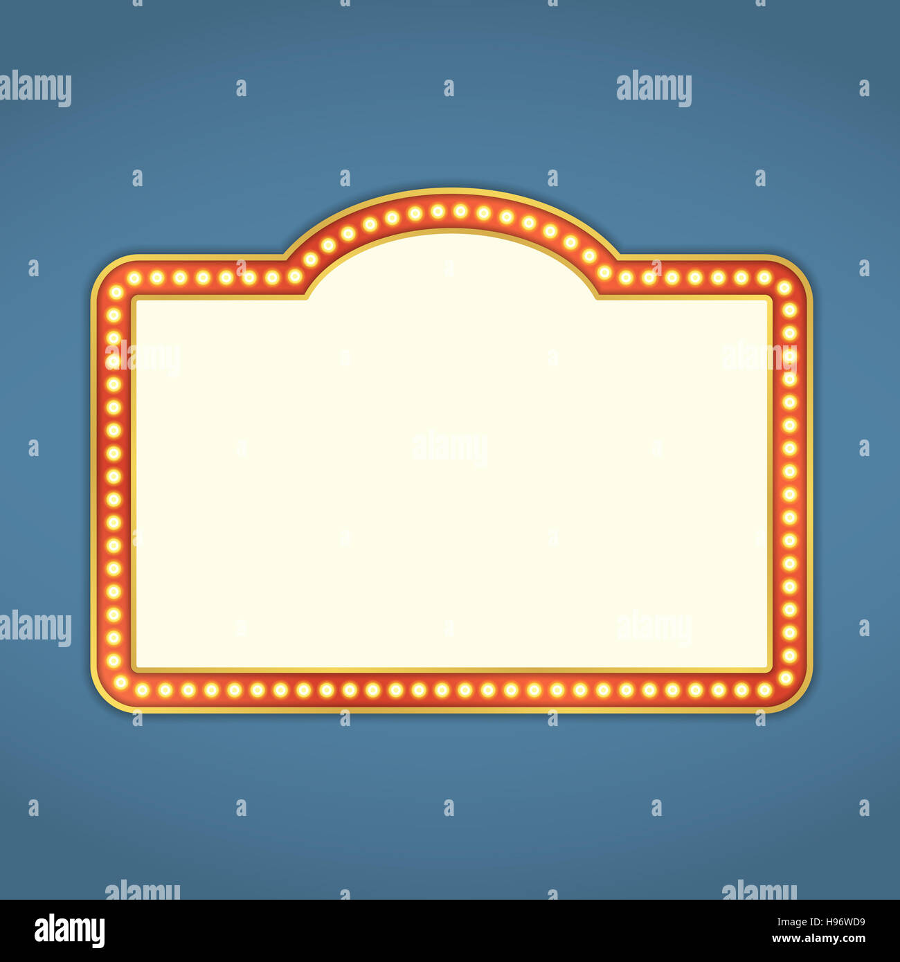 Blank retro banner with lights Stock Photo - Alamy