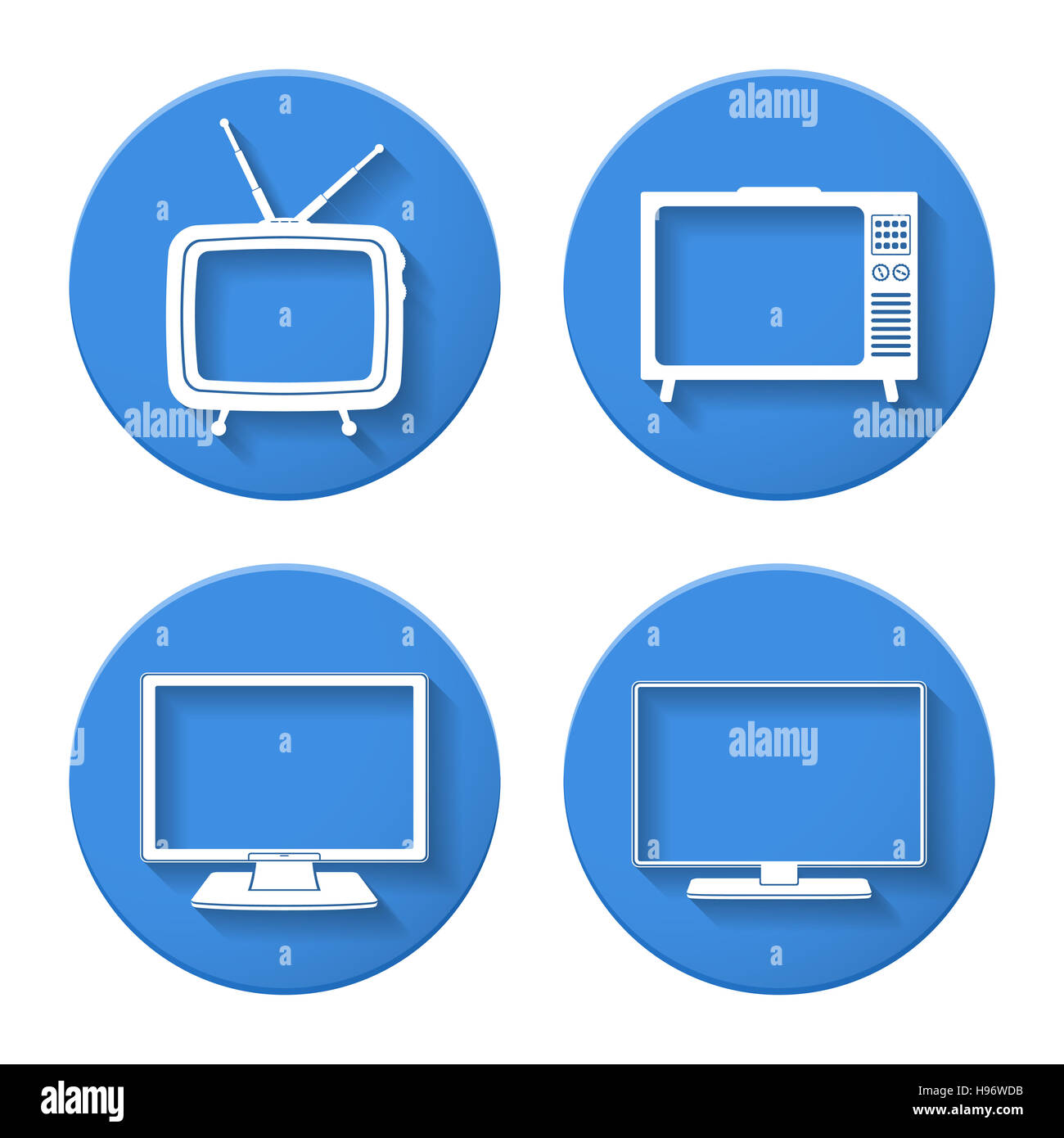 Retro and modern tv icons set Stock Photo - Alamy