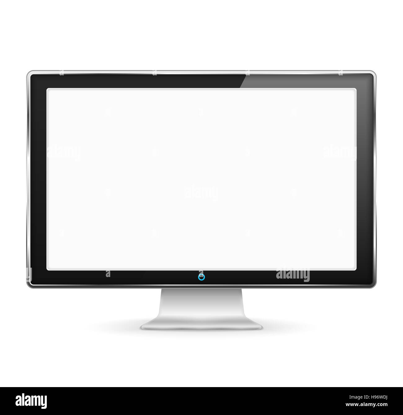 Black monitor with blank white screen Stock Photo - Alamy