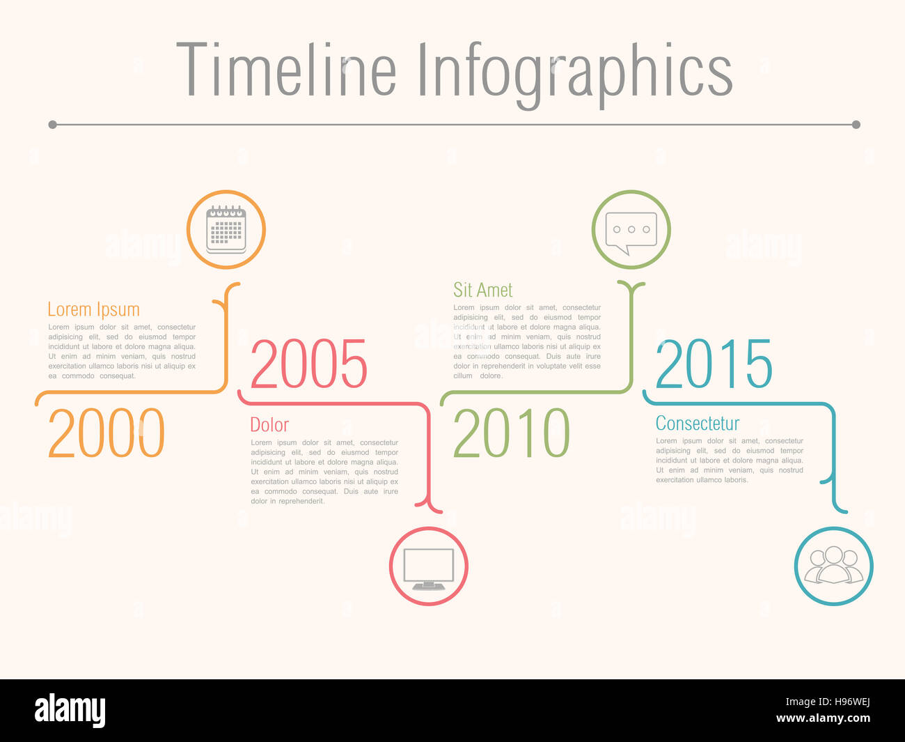 Minimal timeline infographics design template Stock Photo - Alamy