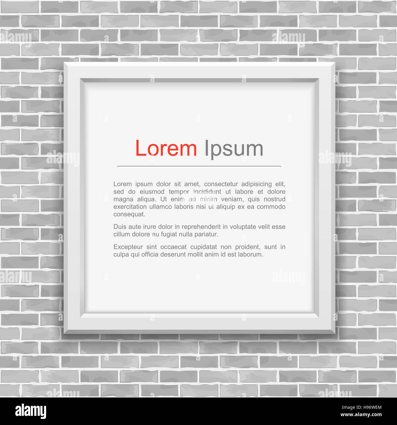 Square frame on brick wall Stock Photo - Alamy