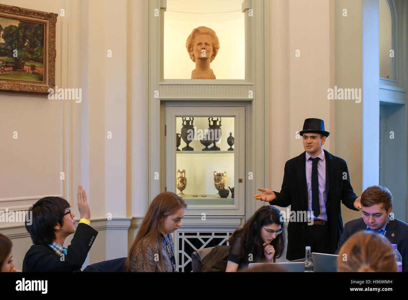 Students taking part in sessions at OxIMUN 2016 in Somerville College ...