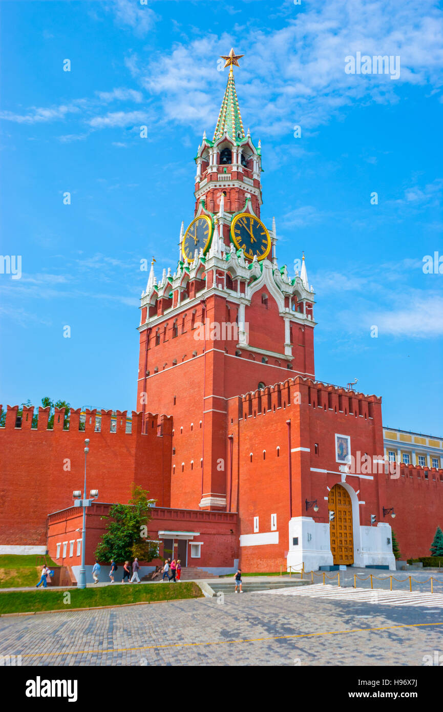 The Spasskaya Tower is the main tower with a through-passage on the ...