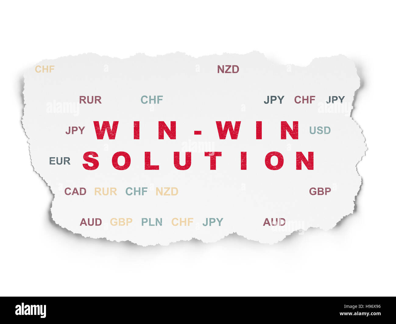 Finance concept: Win-win Solution on Torn Paper background Stock Photo ...