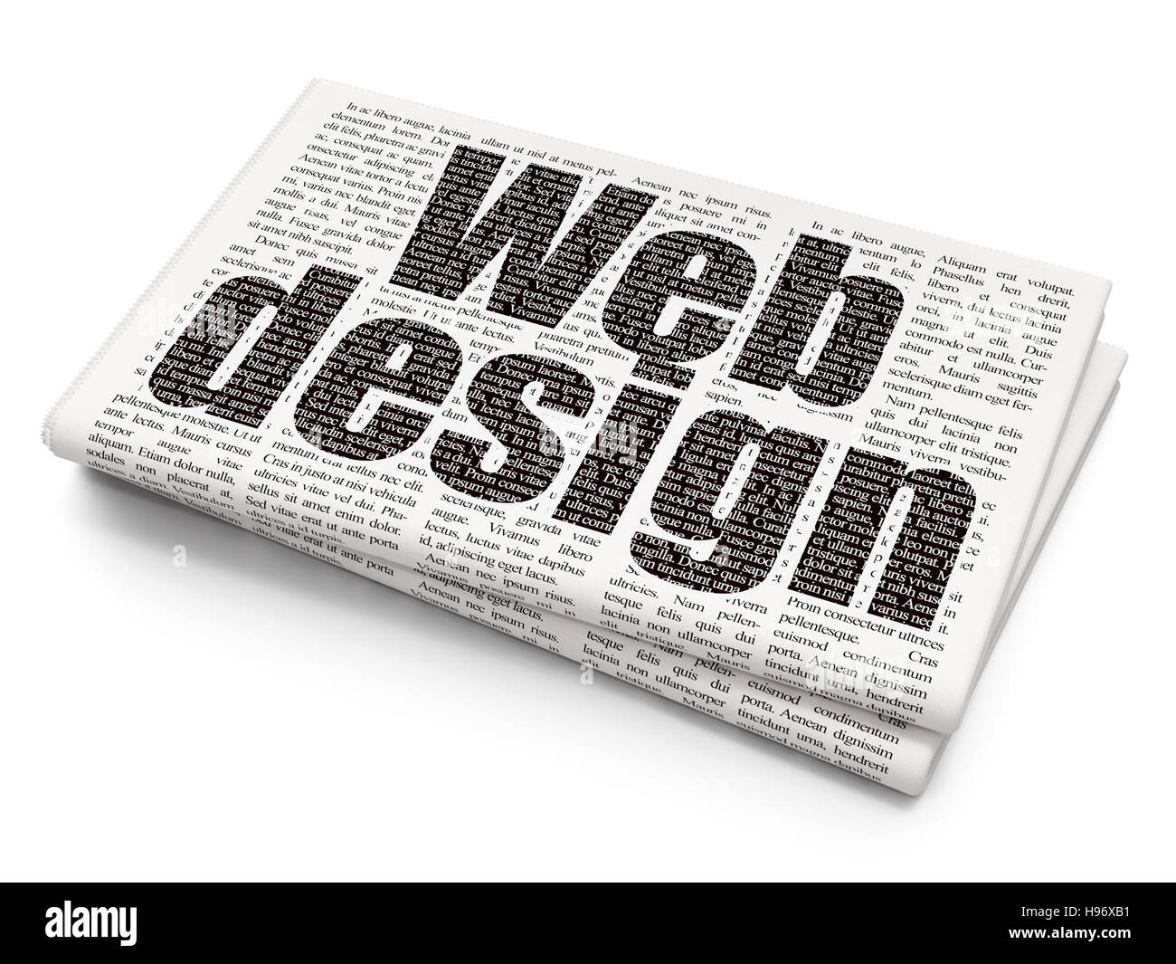 Web design concept: Web Design on Newspaper background Stock Photo - Alamy