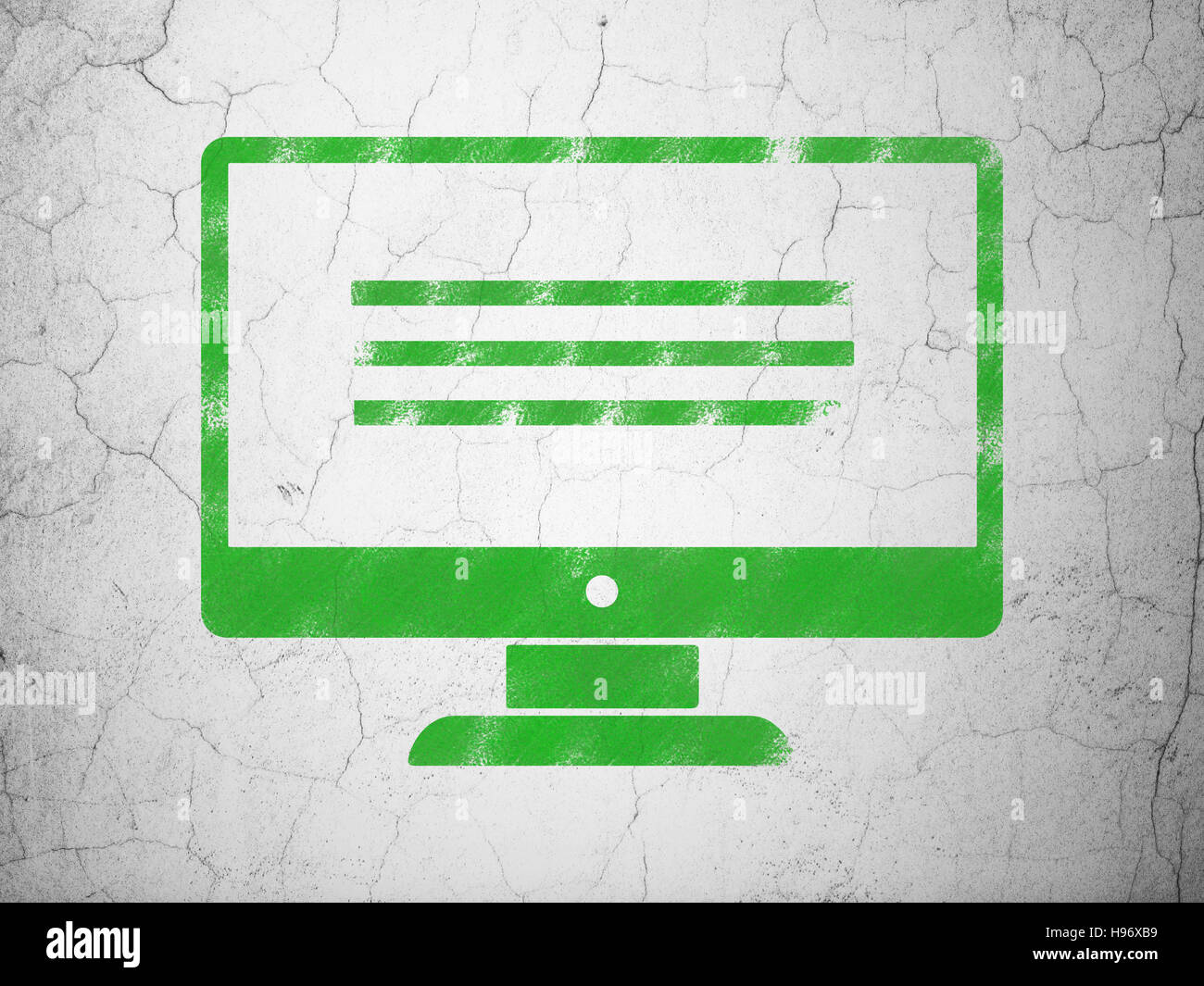 Web development concept: Monitor on wall background Stock Photo - Alamy