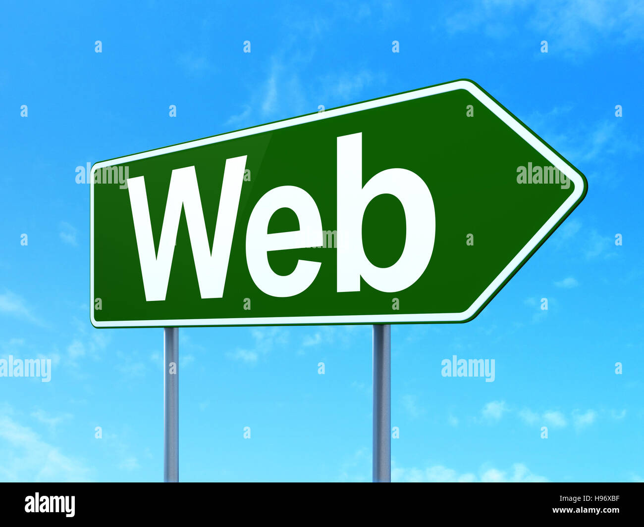 Web design concept: Web on road sign background Stock Photo - Alamy