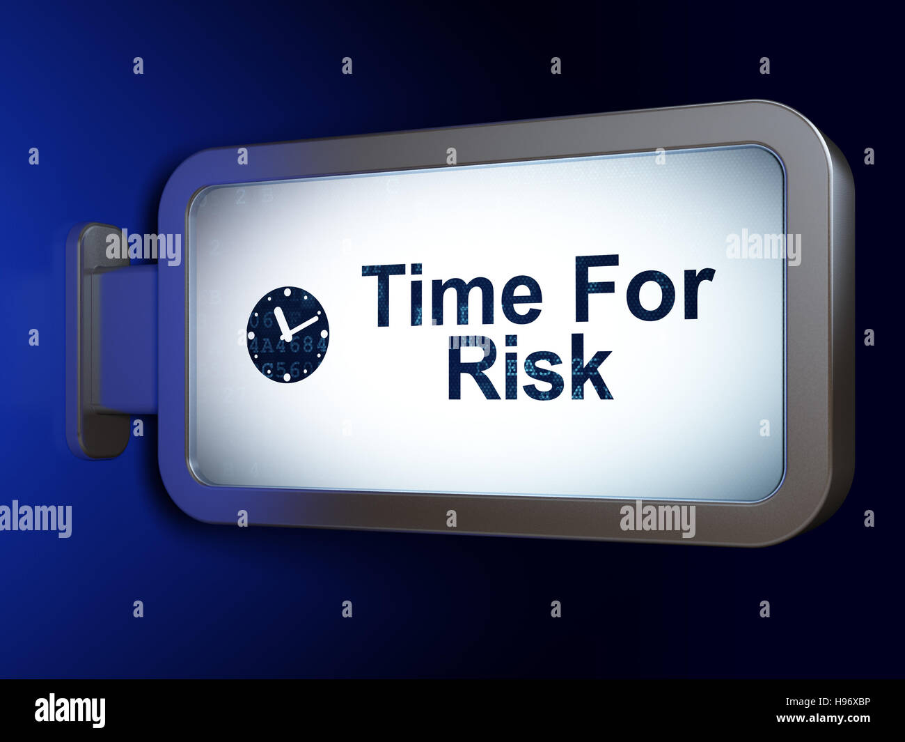 Time concept: Time For Risk and Clock on billboard background Stock ...