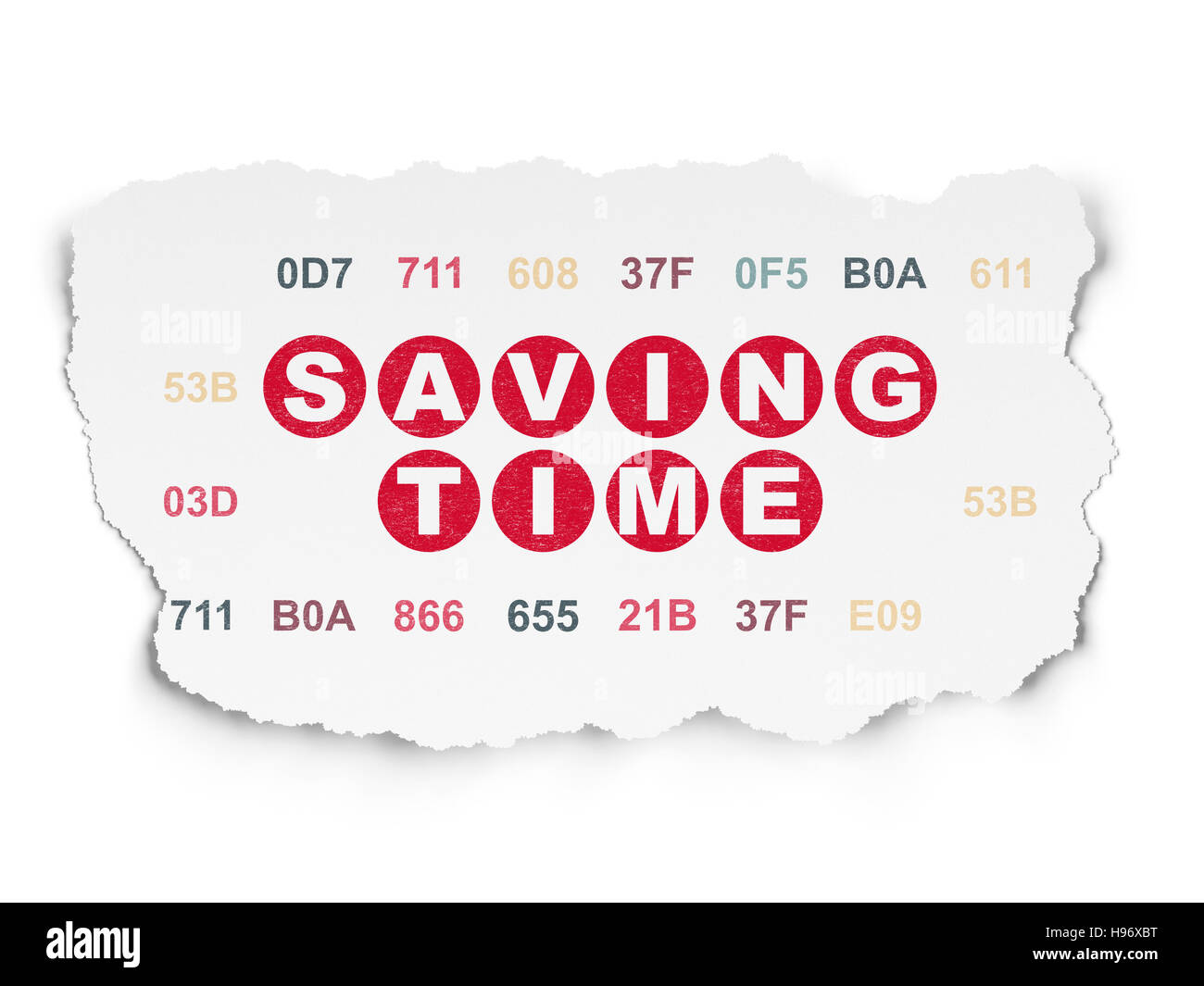 Timeline concept: Saving Time on Torn Paper background Stock Photo - Alamy