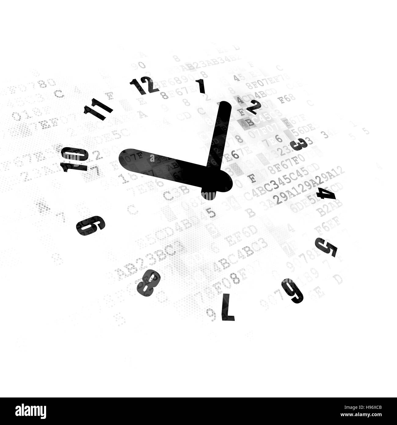 Time concept: Clock on Digital background Stock Photo - Alamy