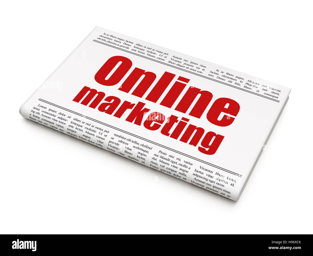 Marketing concept: newspaper headline Online Marketing Stock Photo - Alamy