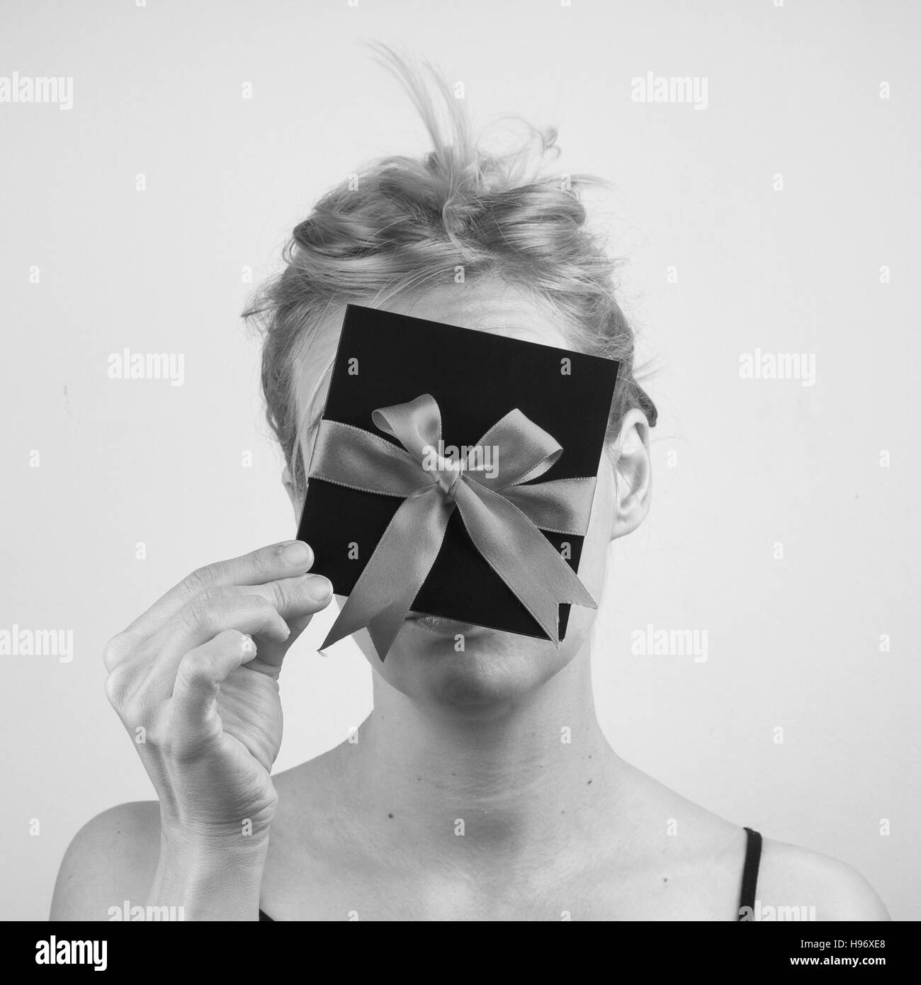 Gift card holiday red Black and White Stock Photos & Images - Alamy