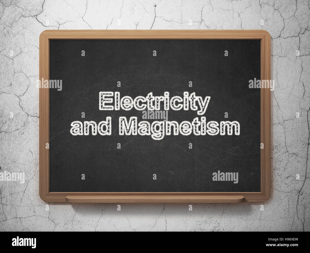 Science concept: Electricity And Magnetism on chalkboard background ...