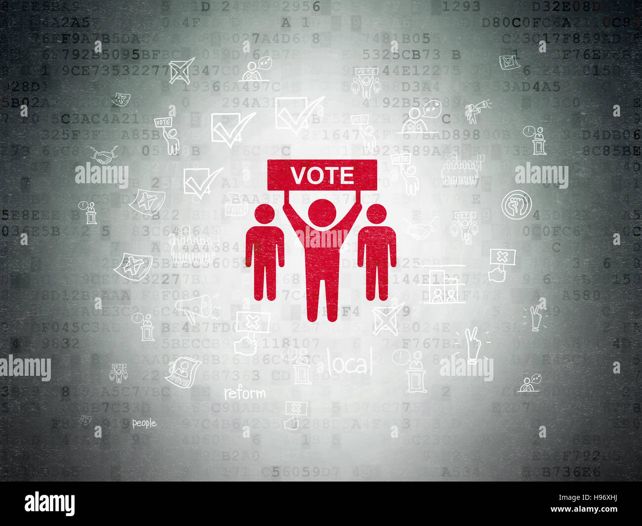 Political concept: Election Campaign on Digital Data Paper background ...
