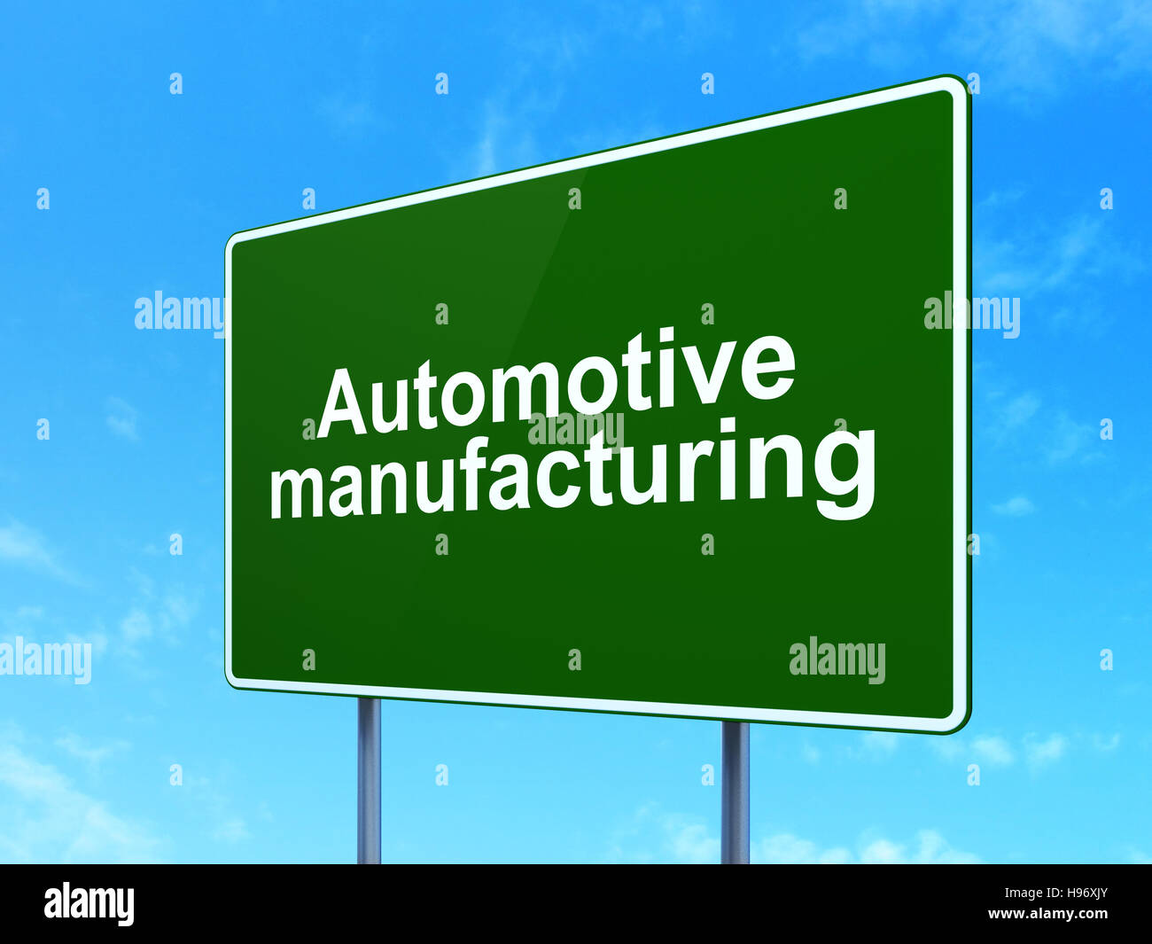 Industry concept: Automotive Manufacturing on road sign background ...