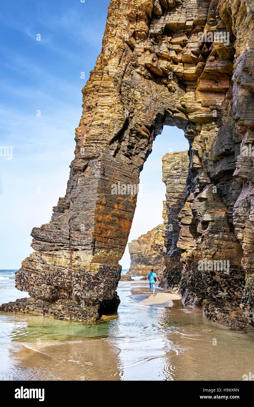 Beach of the cathedrals, Praia As Catedrais, Ribadeo, Spain Stock Photo ...