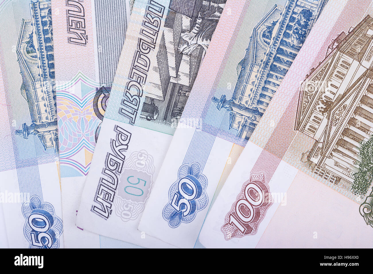 Russian rubles currency banknotes for background, closeup view Stock ...