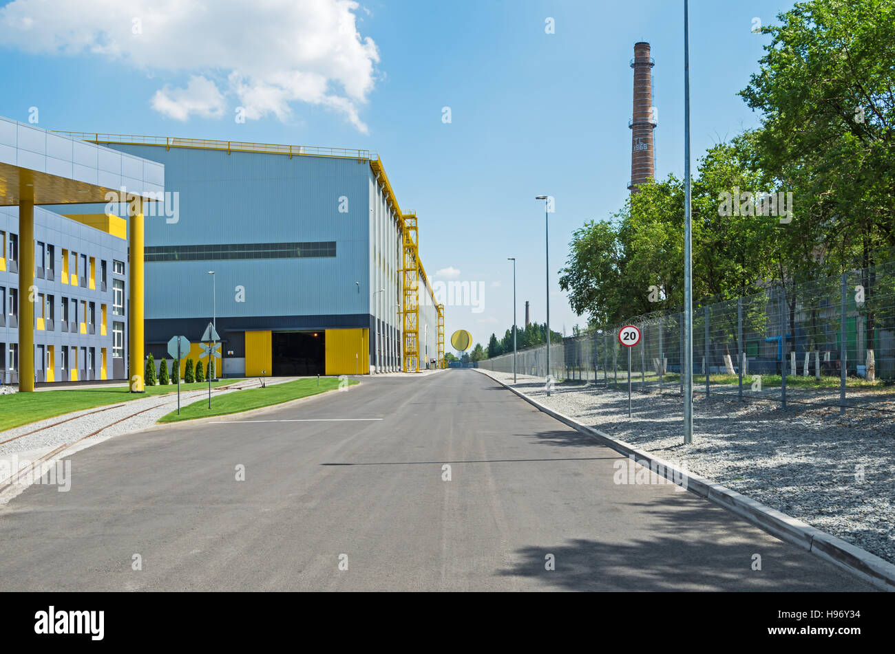 Main entry to the modern electric arc furnace plant Stock Photo - Alamy