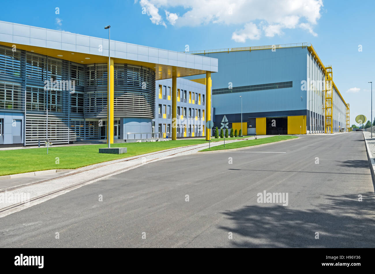 Main entry to the modern electric arc furnace plant Stock Photo - Alamy